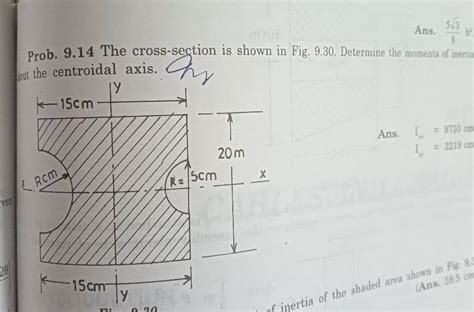 Prob 9 14 The Cross Section Is Shown In Fig 9 30 Determine The Moments