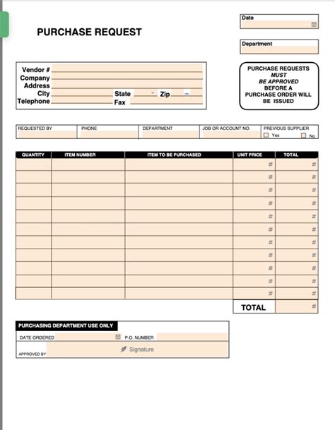 Free Purchase Requisition Form Templates Clickup