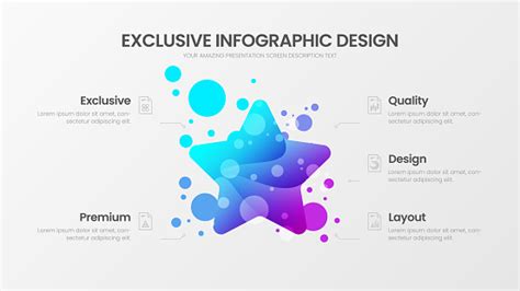 프리미엄 품질 5 옵션 스타 마케팅 분석 프레 젠 테이 션 벡터 일러스트 레이 션 템플릿 인포그래픽에 대한 스톡 벡터 아트 및 기타 이미지 인포그래픽 별 모양 5