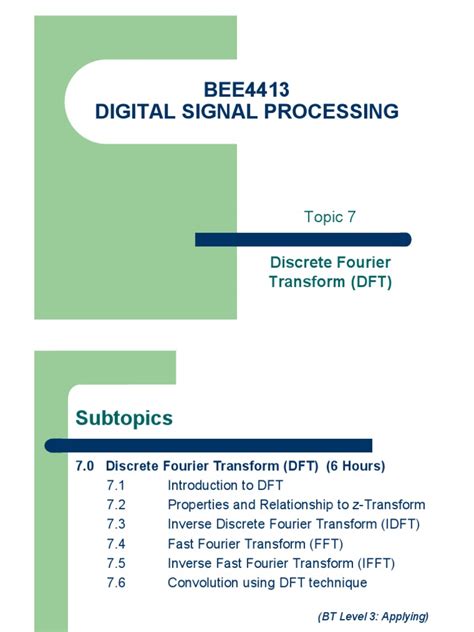 Chapter 5 Disrete Fourier Transform Pdf Fast Fourier Transform