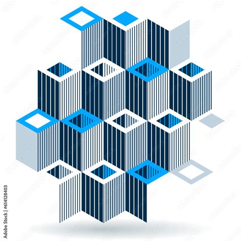 Isometric 3d Cubes Vector Abstract Geometric Background Abstraction Art Polygonal Graphic