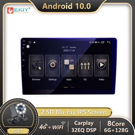 EKIY DSP Android 10 Universal AutoRadio Car Multimedia Bru Ray IPS
