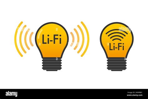 Li Fi Wireless Light Fidelity Internet And Networking Vector Stock