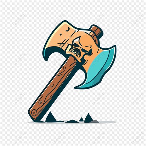 斧頭剪貼畫卡通頭骨與斧頭準備使用設計矢量圖插图圖片素材 Eps圖片尺寸2134 × 2134px 高清圖案380565705