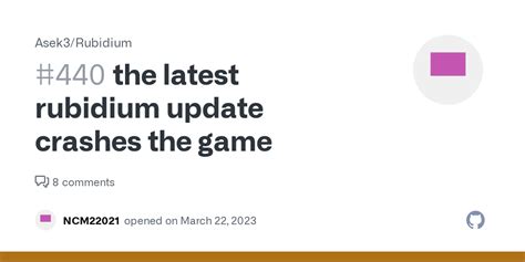 The Latest Rubidium Update Crashes The Game · Issue 440 · Asek3
