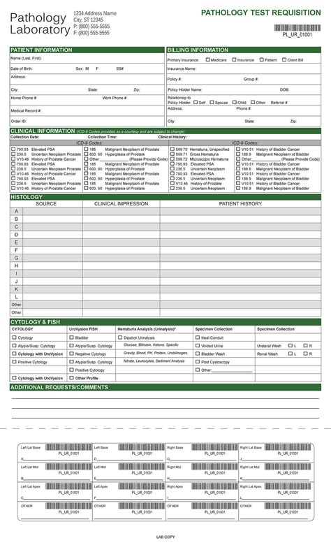 Laboratory Forms Printing