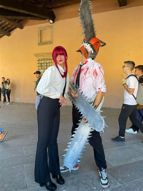 Makima X Denji Cosplay Cosplay Di Coppia Carnevale Coppie