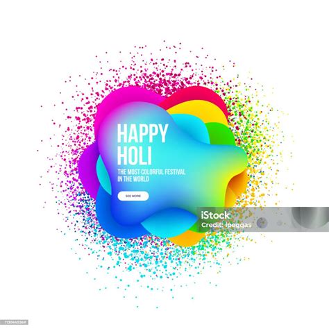 다채로운 스프레이 스플래시와 종이 형태와 추상적인 행복 한 Holi 배너 색상 행복 한 Holi 축제 디자인의 인도 축제 벡터
