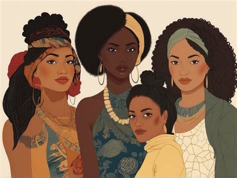 Premium Photo A Group Of Women With Different Hair Styles And Hair