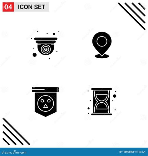 4 Solid Glyph Concept For Websites Mobile And Apps Cam Place Web