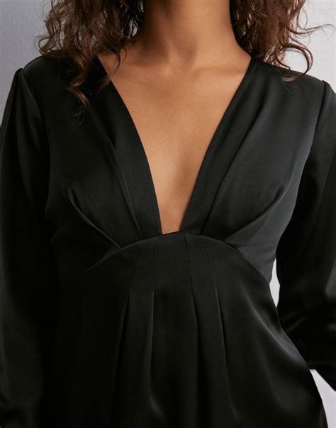 Köp Michael Kors Satin Vneck Mini Drs Black