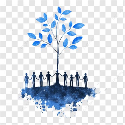 A Tree With People Holding Hands Around It Tree People Leaf PNG Transparent Image And Clipart