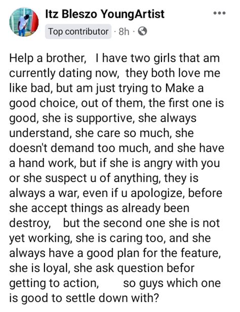 They Both Love Me Nigerian Man Seeks Advice On Who To Marry Between