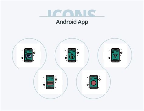 Android App Line Filled Icon Pack 5 Icon Design Media Text Phone Phone Message 19201892