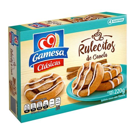 Galletas Gamesa clásicas rulecitos de canela 4 paketines 220g Walmart
