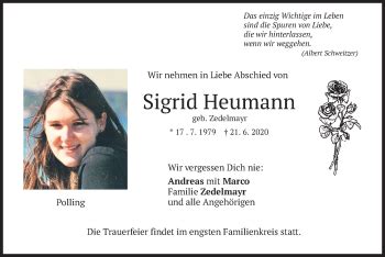 Traueranzeigen Von Sigrid Heumann Trauer Merkur De