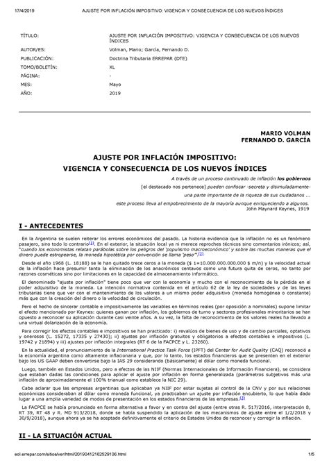 Ajuste POR Inflaci N Impositivo TÍTULO AJUSTE POR INFLACIÓN