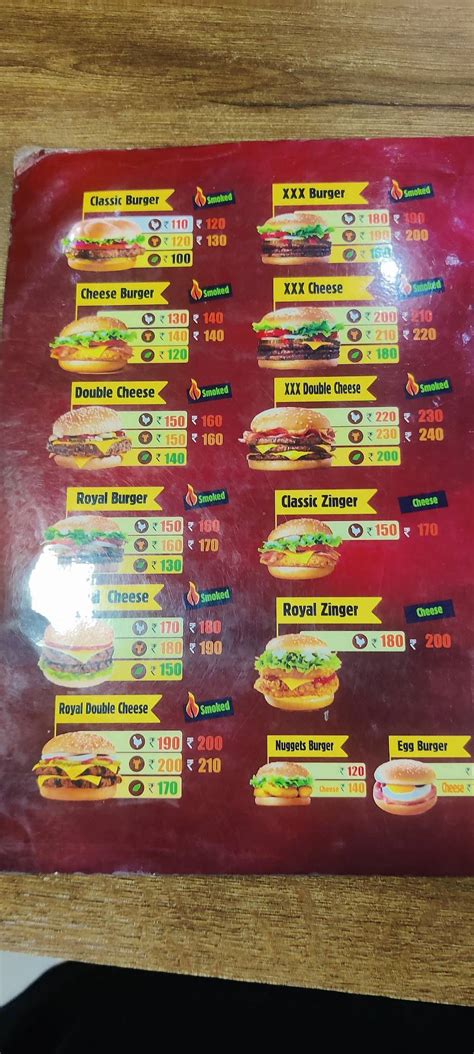 Menu At Burger Space Kunnamkulam