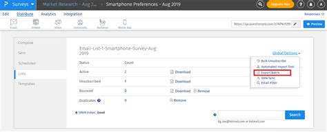 Export Batch For External Distribution Questionpro Help Document