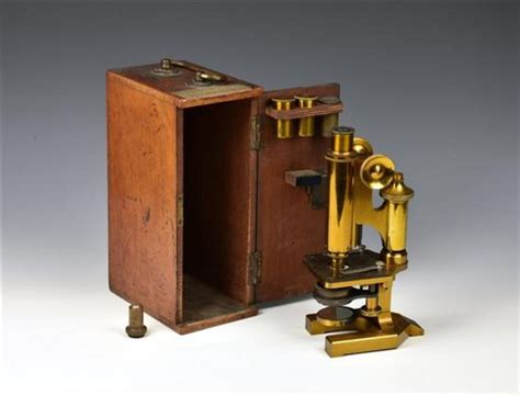 Lot A Late 19th Century Lacquered Brass Monocular Microscope R And J