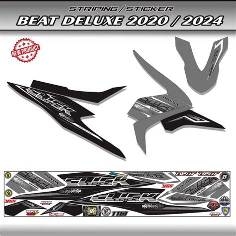 Jual STRIPING BEAT DELUXE MOTIF SIMPLE VARIASI STIKER MOTOR BEAT ISS