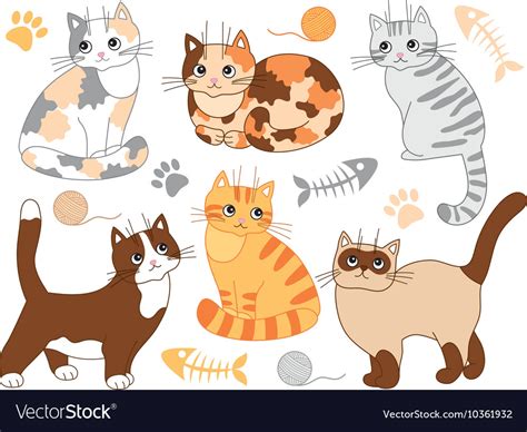 Cats Set Royalty Free Vector Image Vectorstock