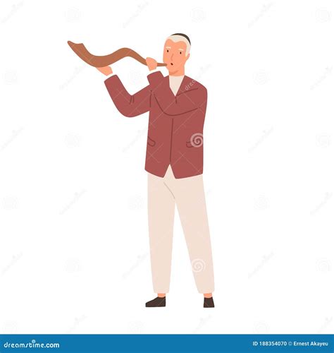Blowing The Shofar Cartoon Vector 85879499