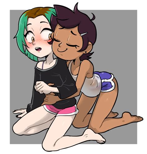 Rule 34 2010s 2019 2girls Alternate Hairstyle Amity Blight Barefoot Blush Brown Hair Canon
