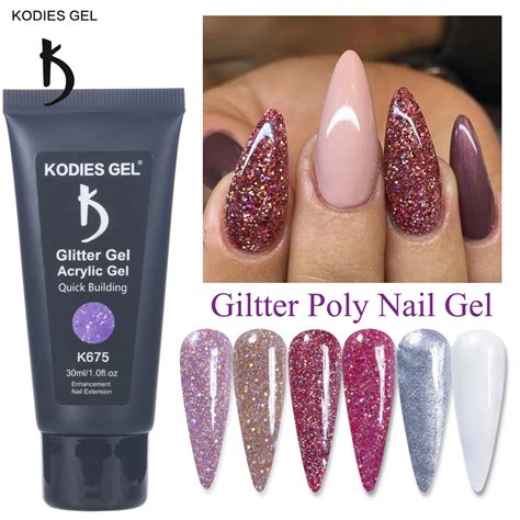 KODIES 젤 글리터 폴리 빌더 네일 젤 폴리쉬 익스텐션 용품 ML 다이아몬드 구조 하드 화이트 폴리 아크릴 젤 네일아트 네일 젤 AliExpress