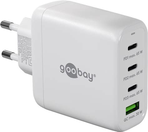 Goobay Chargeur Rapide Multiport USB C PD W Blanc X Ports USB