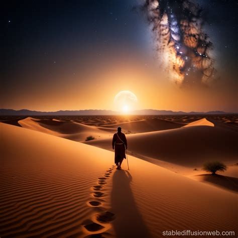 Sunset In The Desert Starry Night Sky Coming Into View Single Nomad