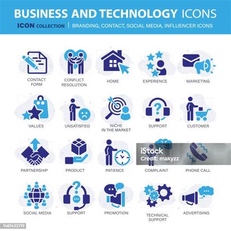 고객 서비스 브랜딩 인플루언서 연락처 아이콘 세트 문의하기 팔로워 마케팅 리더십 영향력 콘텐츠 커뮤니티 및 고객 아이콘 지원 및 만족 아이콘 세트입니다 벡터 세트 개발에