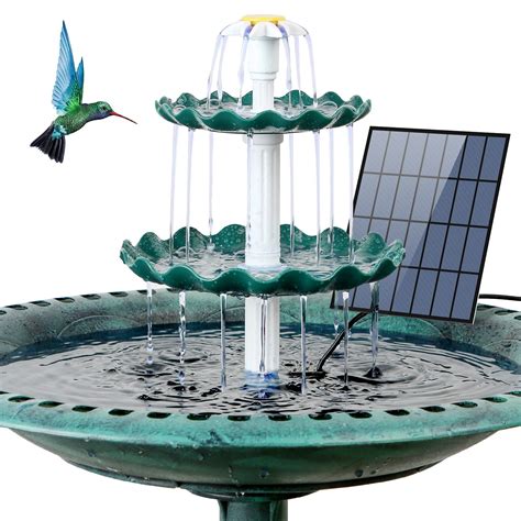 Buy Aisitin 3 Tiered Bird Bath With 35w Solar Pump Diy Solar Fountain