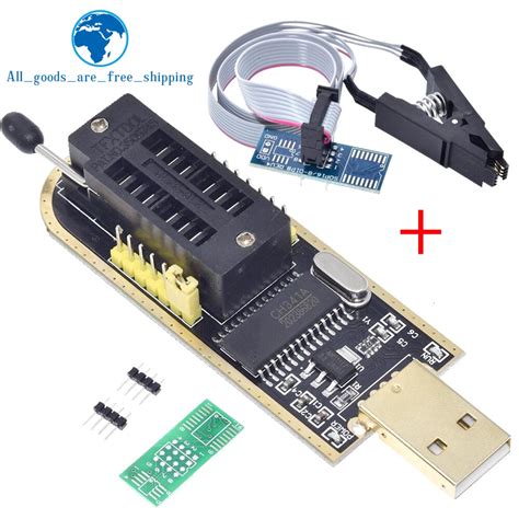 ch341a 24 25 series eeprom flash bios usb programmer module soic8 sop8 test clip for eeprom