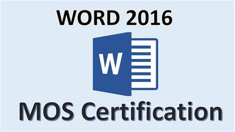 Word 2016 Mos Exam Certification Microsoft Office Specialist Test