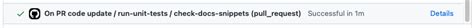 Maintenance Extract Docs Snippets Linting In Its Own Ci Step Issue