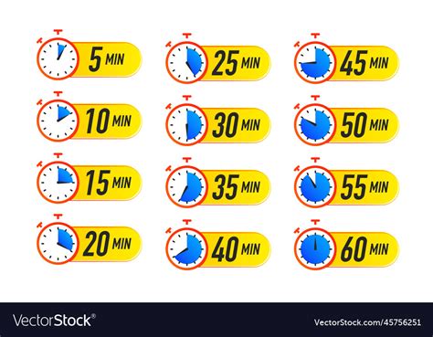 timer icon set colorful style royalty free vector image