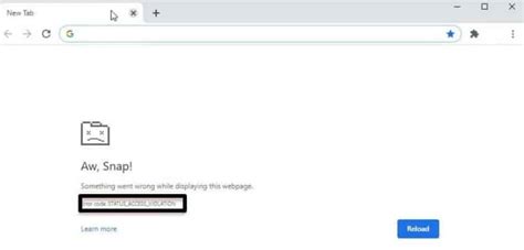 Ways To Fix Google Chrome Status Access Violation Error