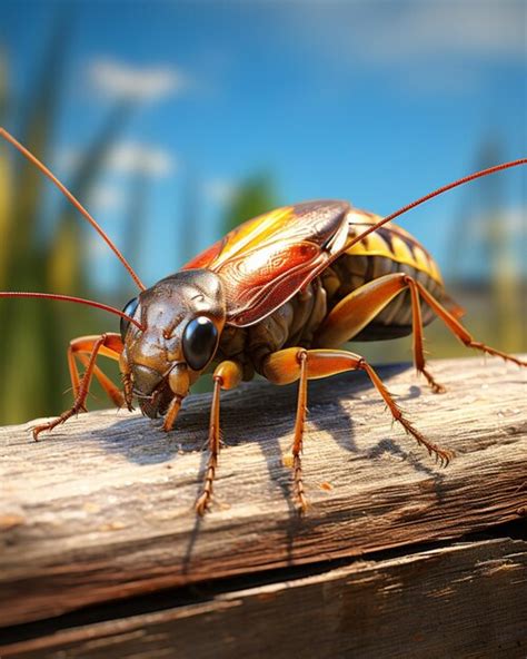 Premium Photo Cuban Cockroach Small Insect Walking On The Dried Wood