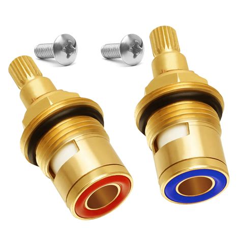 2 Pcs Ceramic Tap Cartridge 14 Turn 20 Spline Tap Valve Replacement