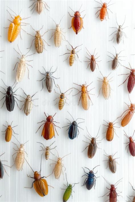 Colorful Collection Of Beetle Specimens Displayed On A Clean White