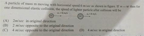 A Particle Of Mass M Moving With Horizontal Speed M Sec As Shown In Figure If M