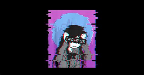 Antisocial Sad Anime Girl Vaporwave Otaku Weeb Anime Girl Sticker