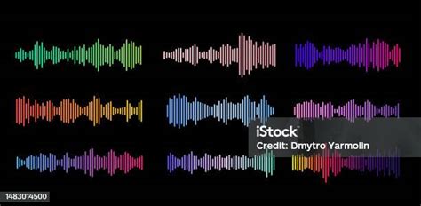 팟캐스트 사운드 파형 아이콘은 음악 플레이어 커버 비디오 편집기 소셜 미디어 채팅의 보이스 메시지 음성 도우미 딕터폰입니다 벡터 일러스트 로고 Dj에 대한 스톡 벡터 아트