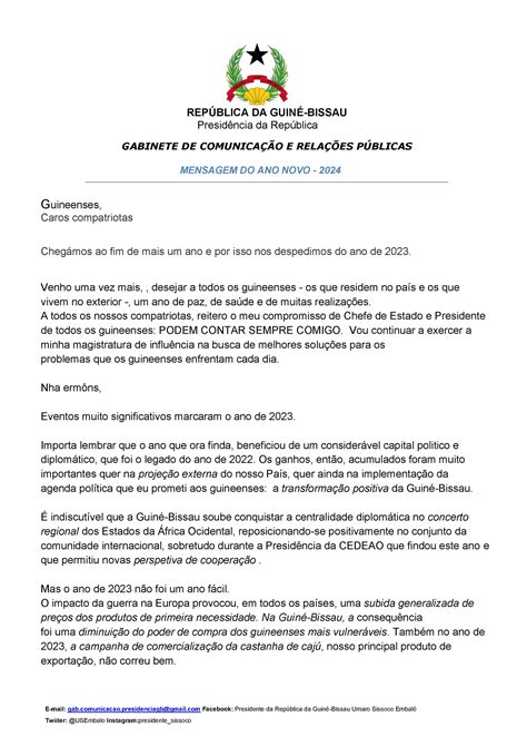 Faladepapagaio Mensagem De Ano Novo Do Presidente Da RepÚblica
