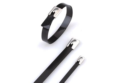 Ball Lock Type Epoxy Coated Stainless Steel Cable Ties Digital Symbol