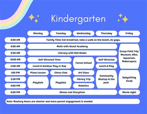 Printable Picture Schedules For Kindergarten