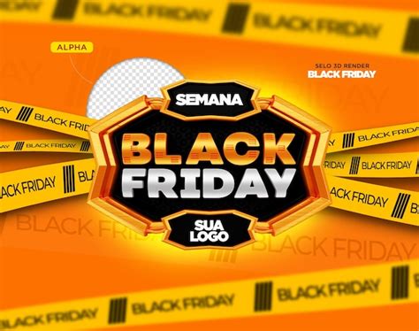 Premium PSD STAMP 3D BLACK FRIDAY