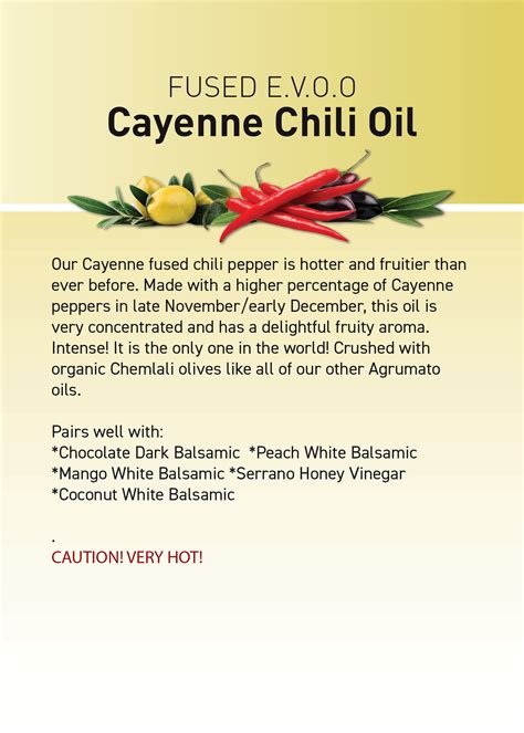Cayenne Chili Extra Virgin Olive Oil Golden Isles Olive Oil