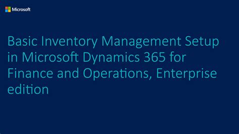 Inventory Management Microsoft Dynamics 365pptx